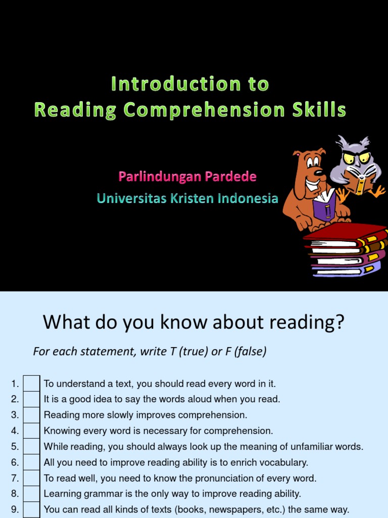 Introduction To Reading Comprehension Skills | PDF | Reading ...