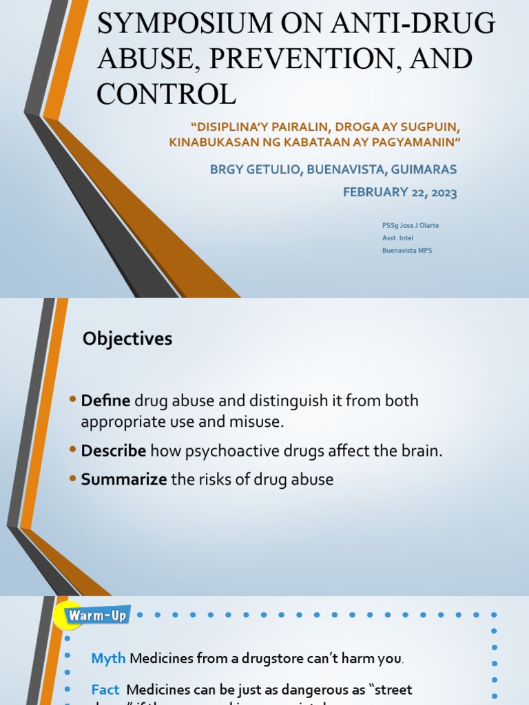 Symposium On Anti-Drug Abuse, Prevention, and | PDF | Self-Improvement