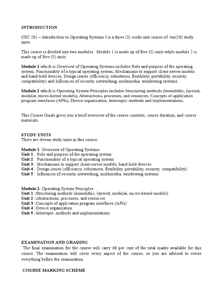 CSC 201 Course Material | PDF | Kernel (Operating System) | Operating ...