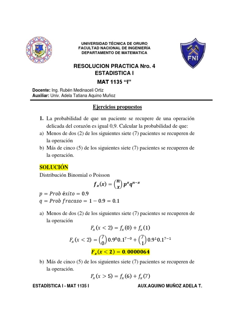 Resolucion Practica 4 - Mat 1135 I - Sem Ii 2022 | PDF | Teorías cientificas | Matemáticas discretas