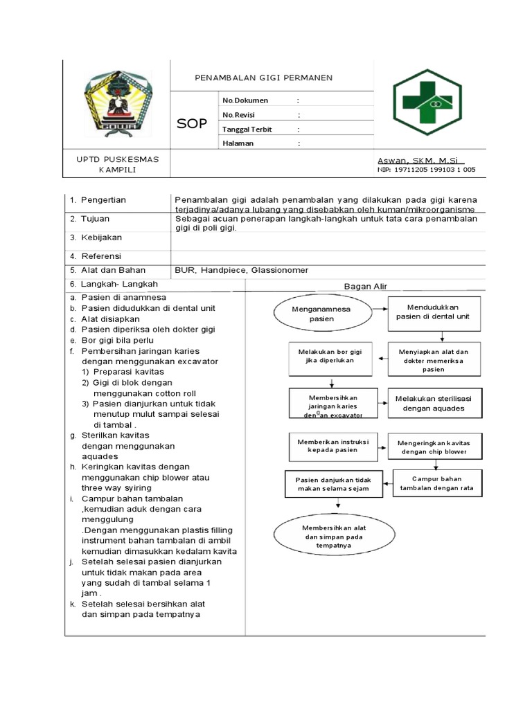 Sop-Penambalan Gigi Permanen | PDF