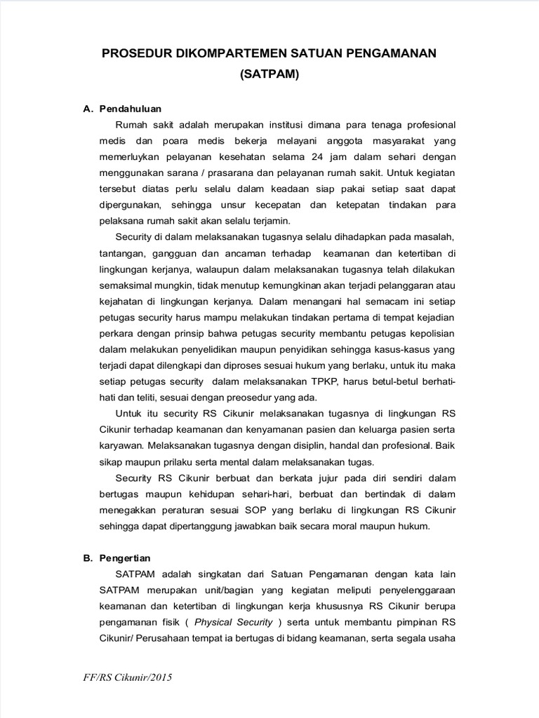 Sop Satpam | PDF