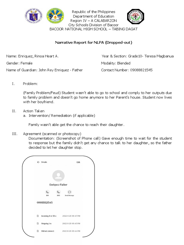 NARRATIVE-REPORT-ON-NLPA Enriquez | PDF