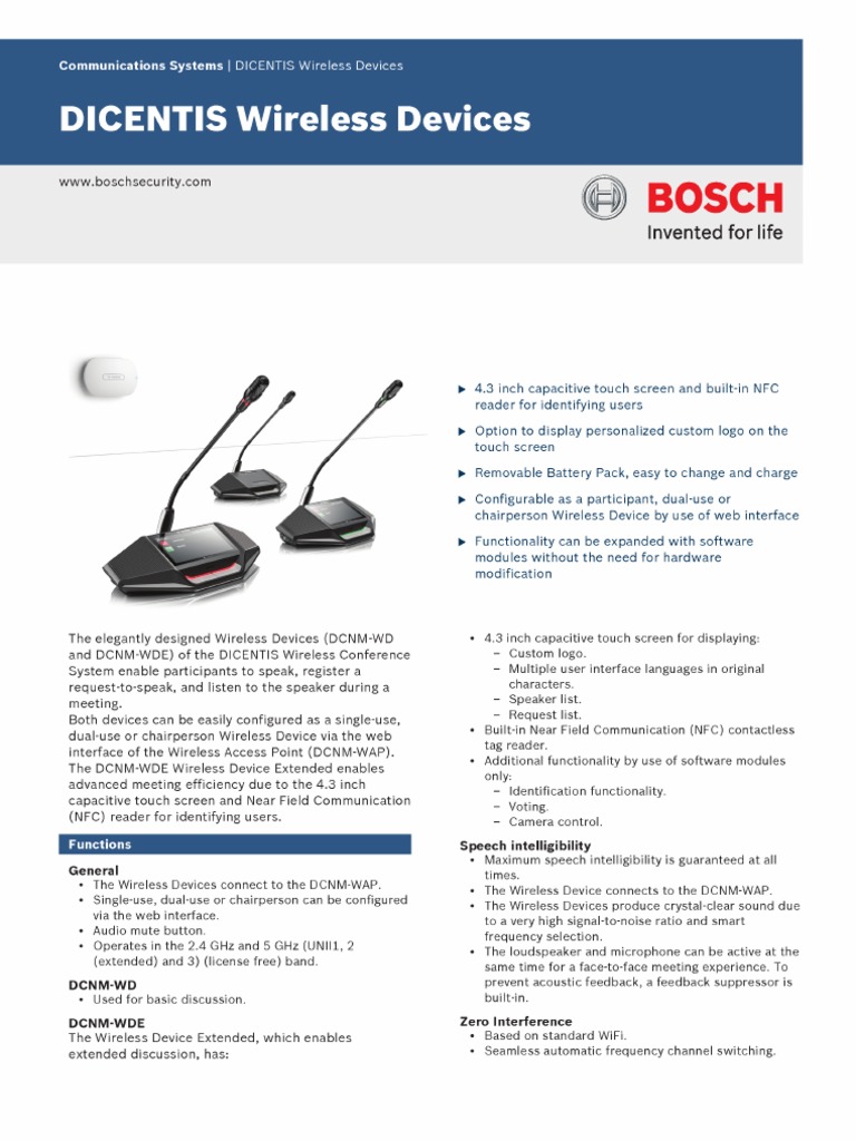 Dicentis Wireless Device | PDF | Microphone | Headphones