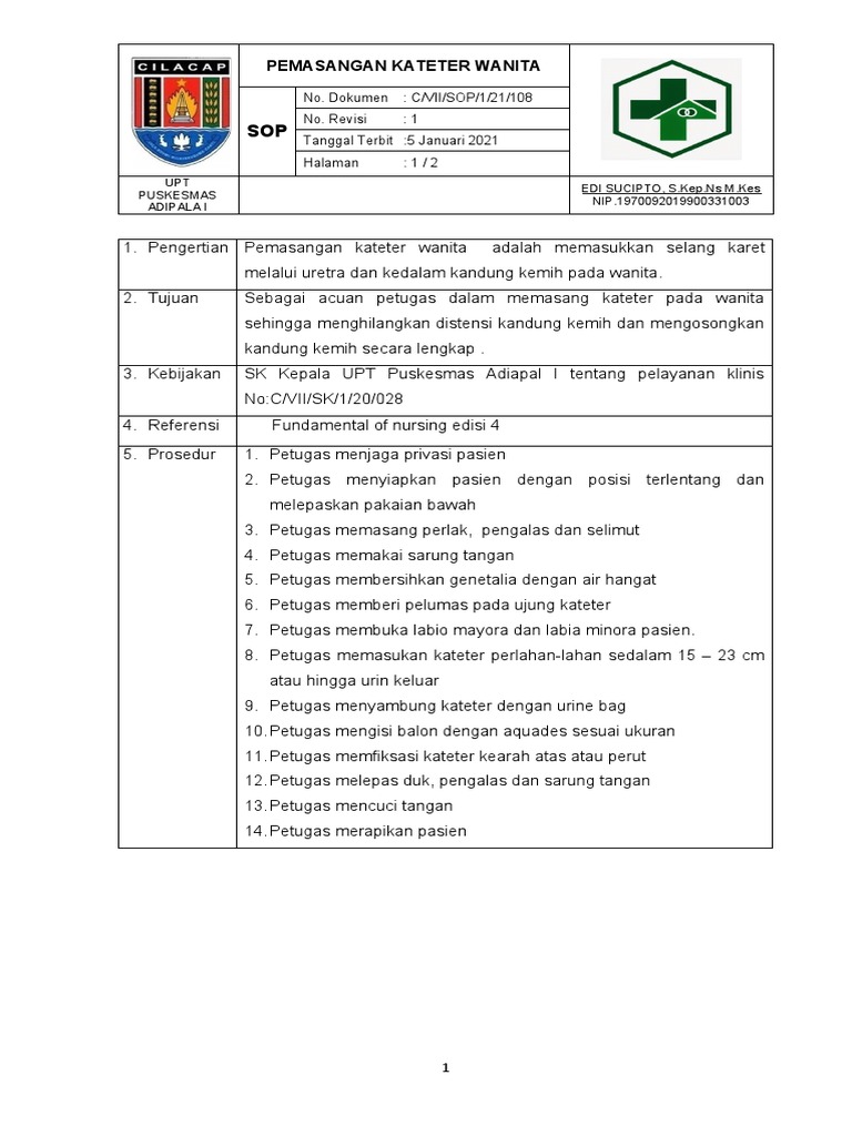 PEMASANGAN KATETER Wanita | PDF