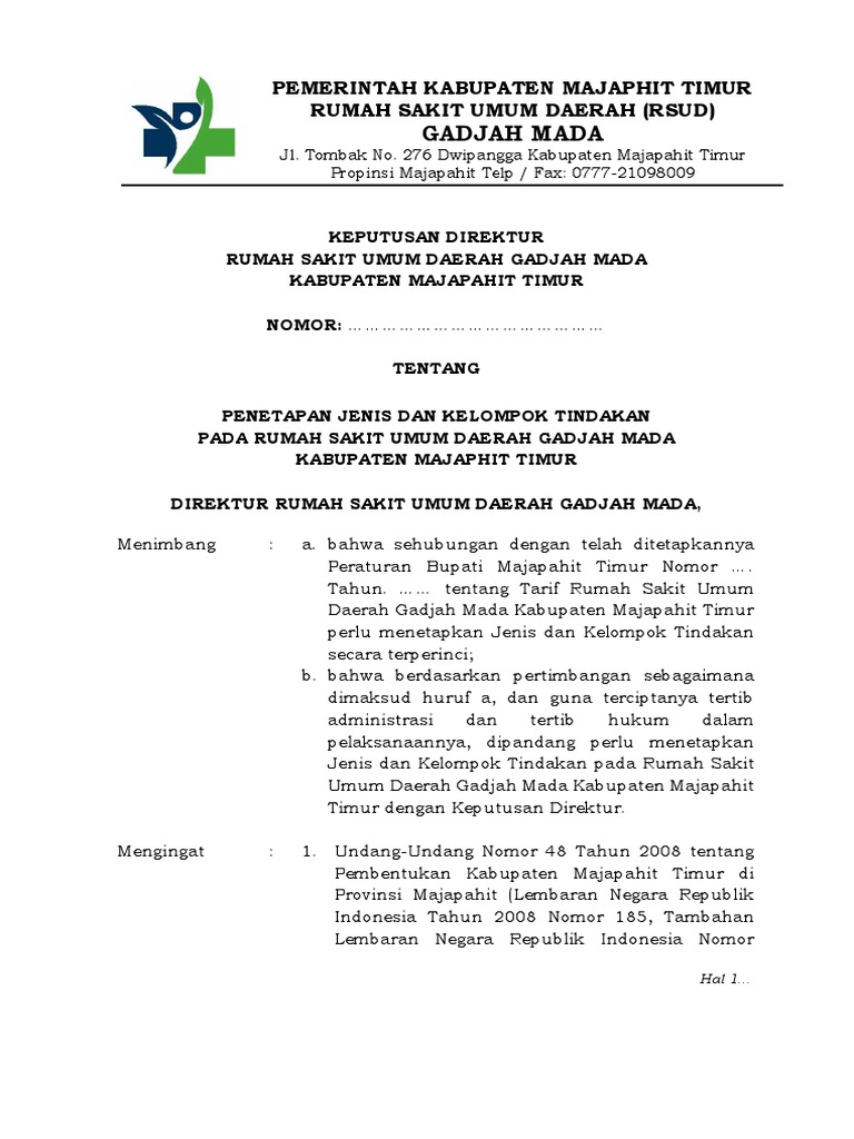 8c. Contoh KEPDIR Tindakan | PDF