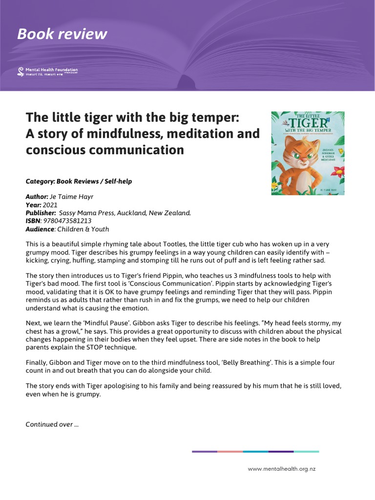 Little Tiger With The Big Temper | PDF | Mindfulness | Psychological ...