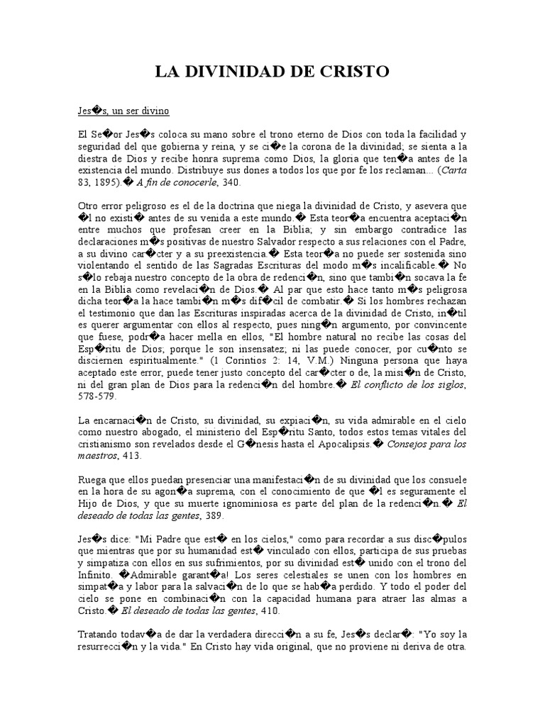 La Divinidad de Cristo | PDF | Cristo (título) | Divinidad