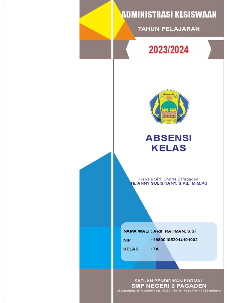 Cover Absensi Kelas 2324 | PDF