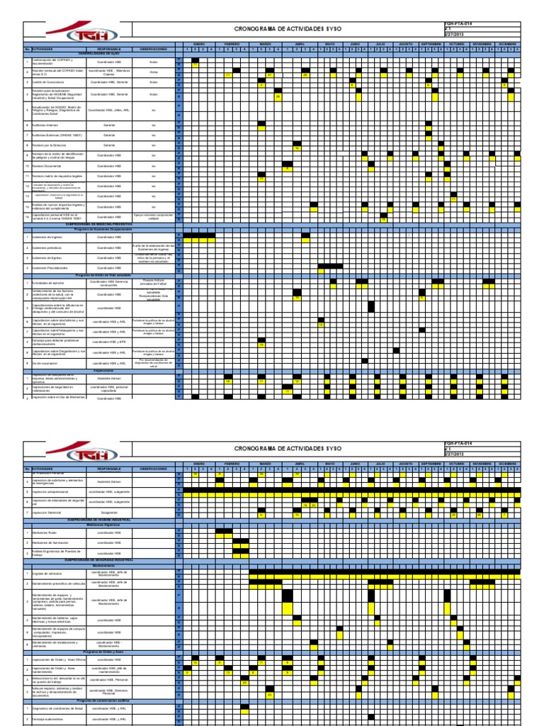 FT-SST-025 Cronograma de Actividades Del SST | PDF | La seguridad