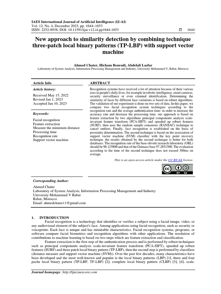 New Approach To Similarity Detection by Combining Technique Three-Patch Local Binary Patterns ...