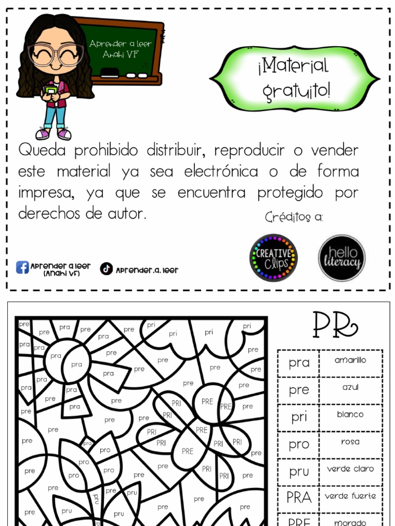 Colorear Por Codigo Silabas Trabadas | PDF