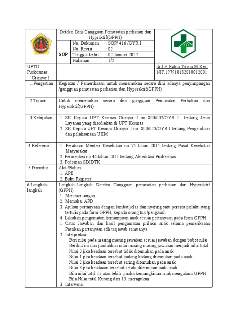 Sop GPPH 2022 | PDF | Kesehatan Holistik