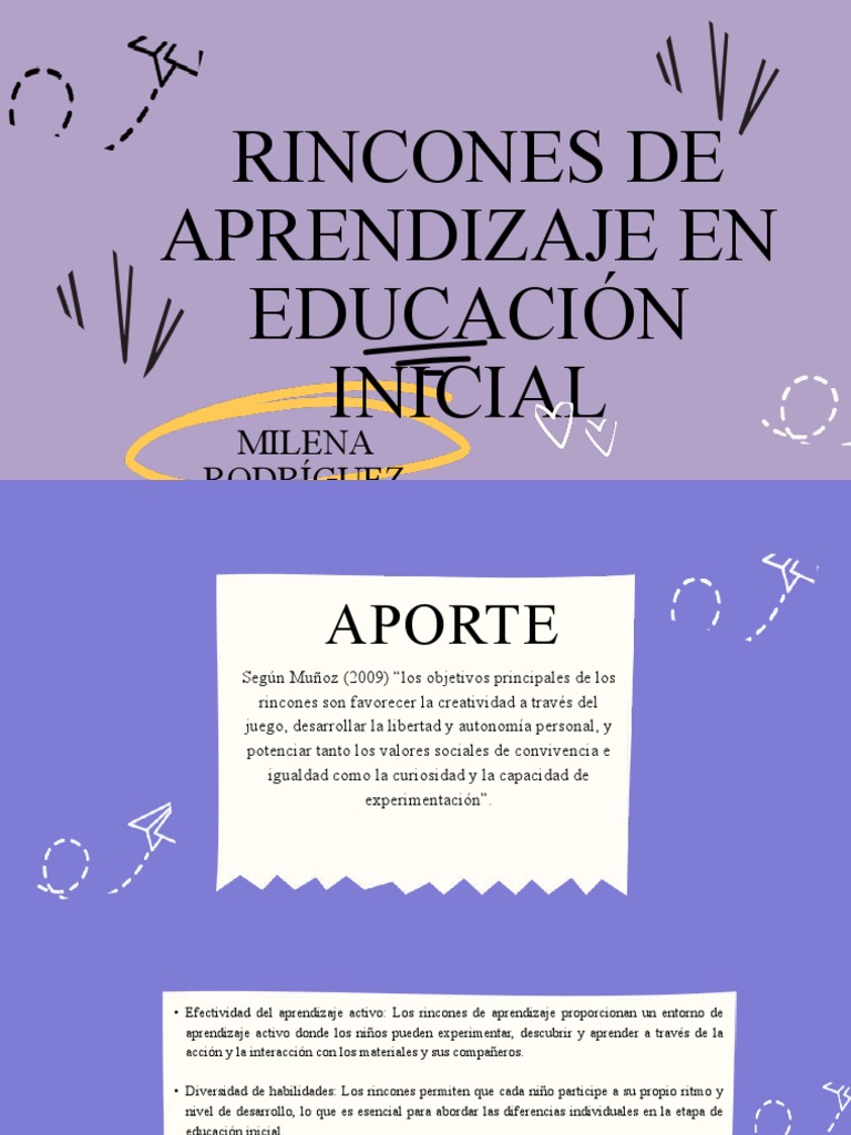 Rincones de Aprendizaje en Educación Inicial | PDF | Aprendizaje ...