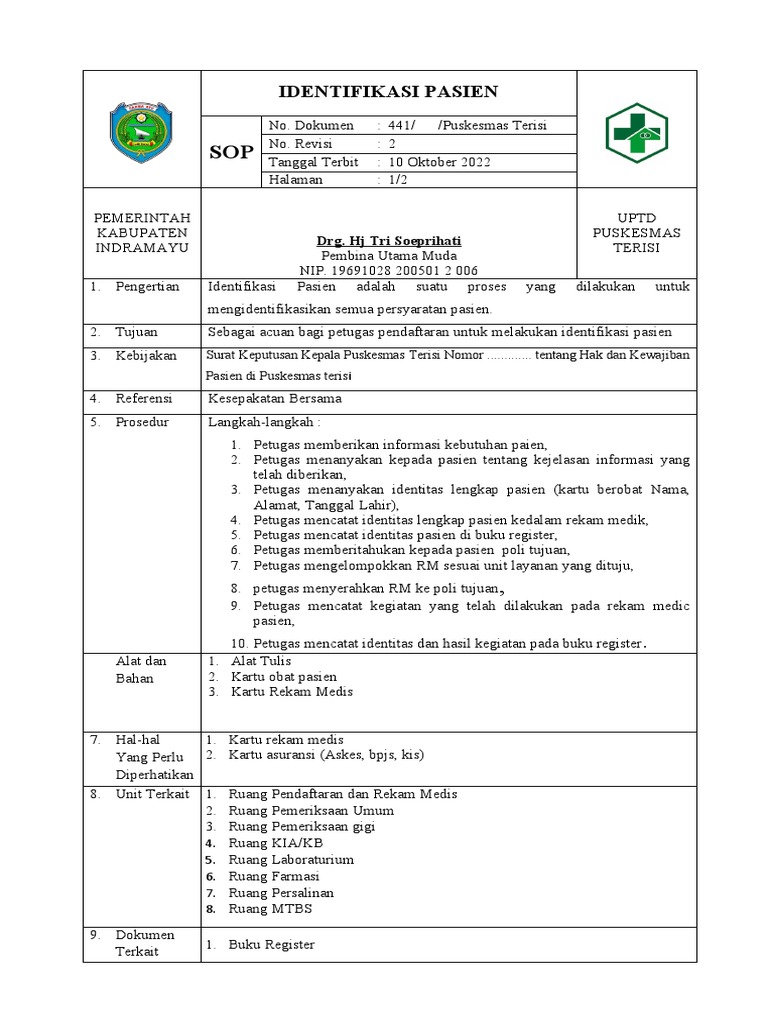 5.3.1 Sop Identifikasi Pasien | PDF 5.3.1 Sop Identifikasi Pasien | PDF