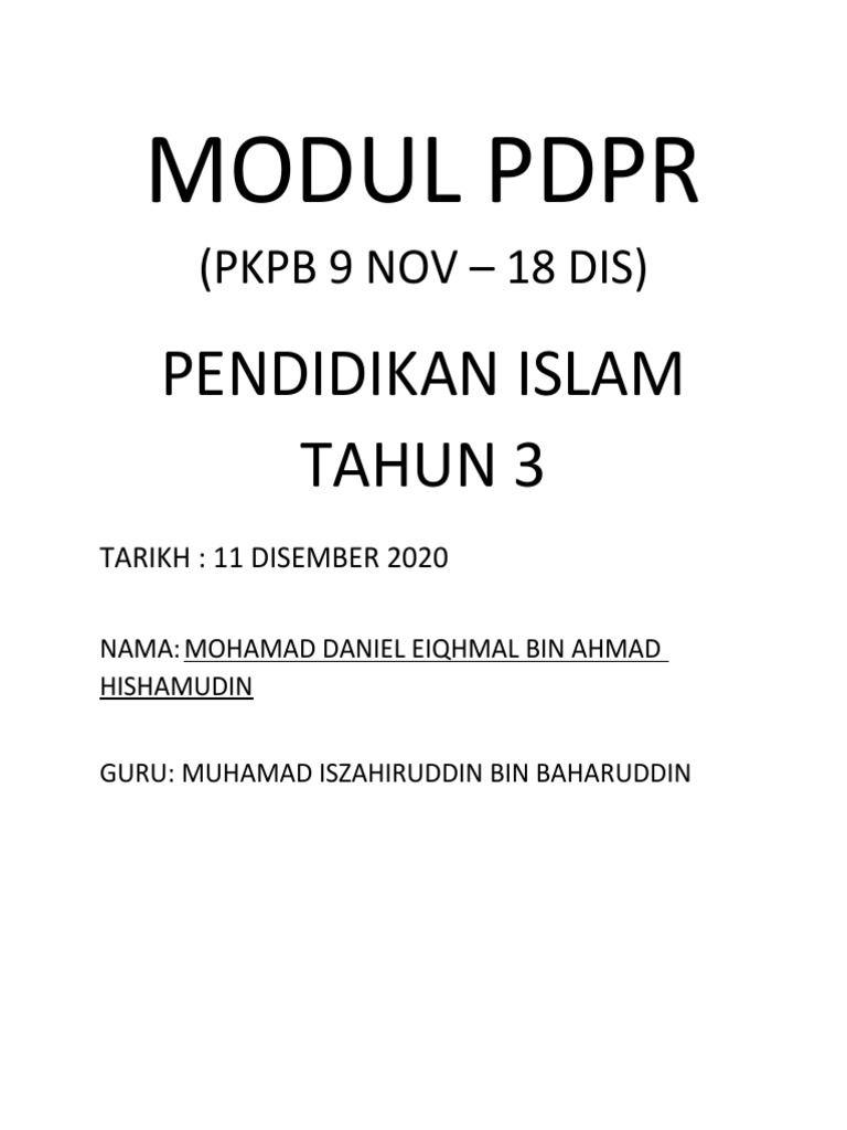 Modul PDPR Pai 3 | PDF
