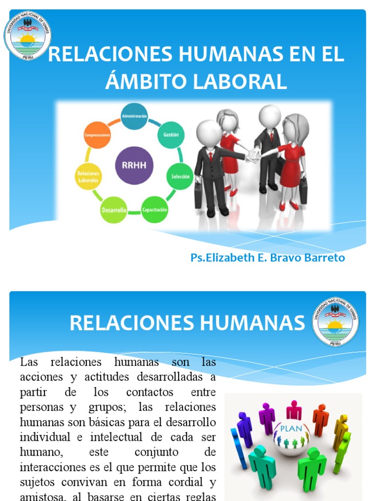 Sesion 04 Relaciones Humanas en El Ambito Laboral | PDF | Derecho laboral | Relaciones laborales