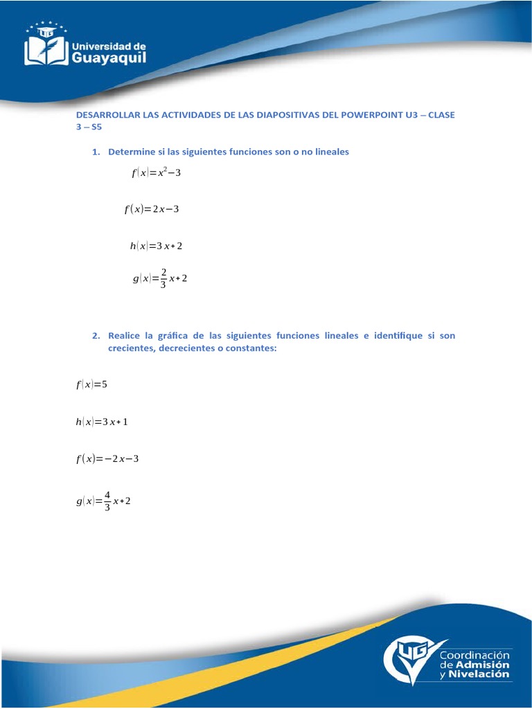 Tarea U3 - CLASE 3 - S5 | PDF
