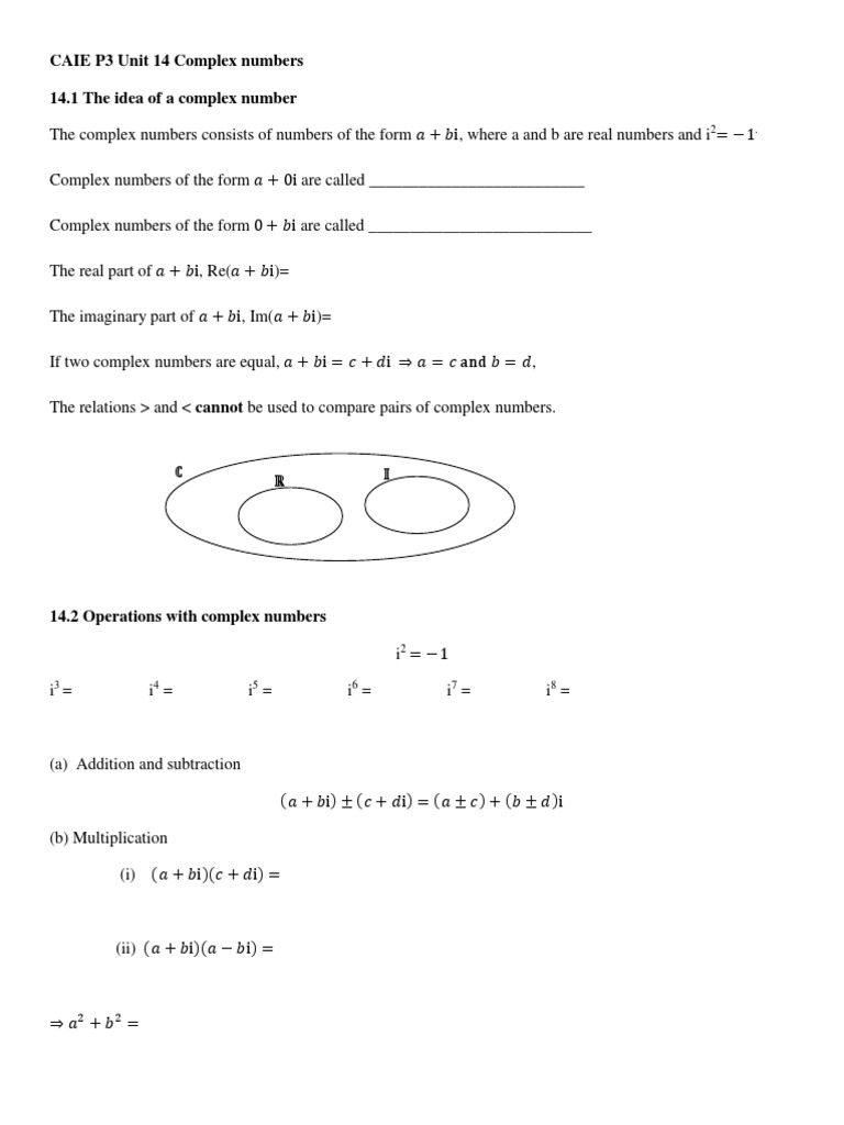 Complex Numbers: Concepts & Operations | PDF | Mathematical Concepts | Group Theory
