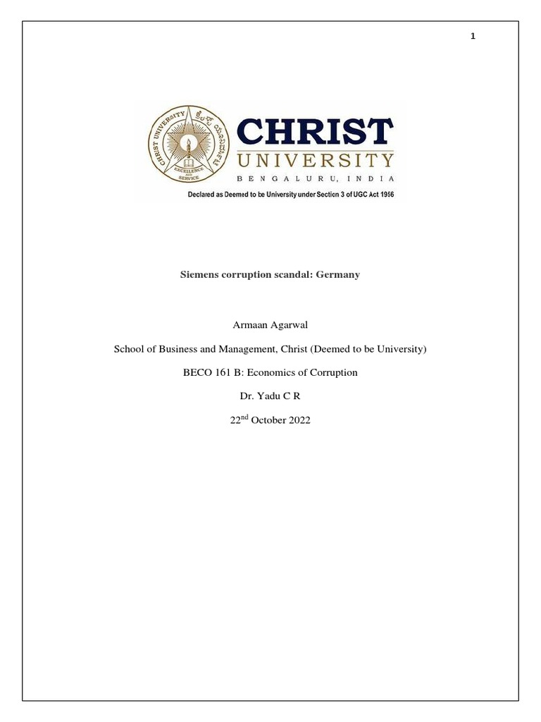 Siemens Corruption Scandal Overview | PDF | Bribery | Corruption