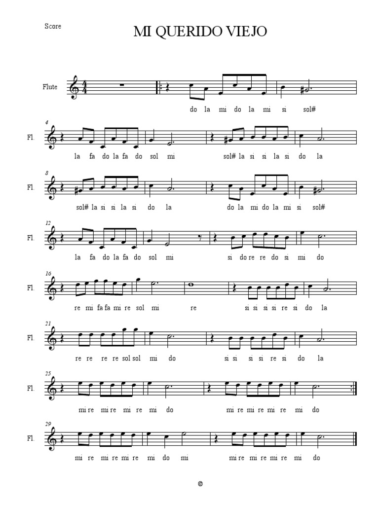 Mi Querido Viejo-Partitura Flauta | PDF