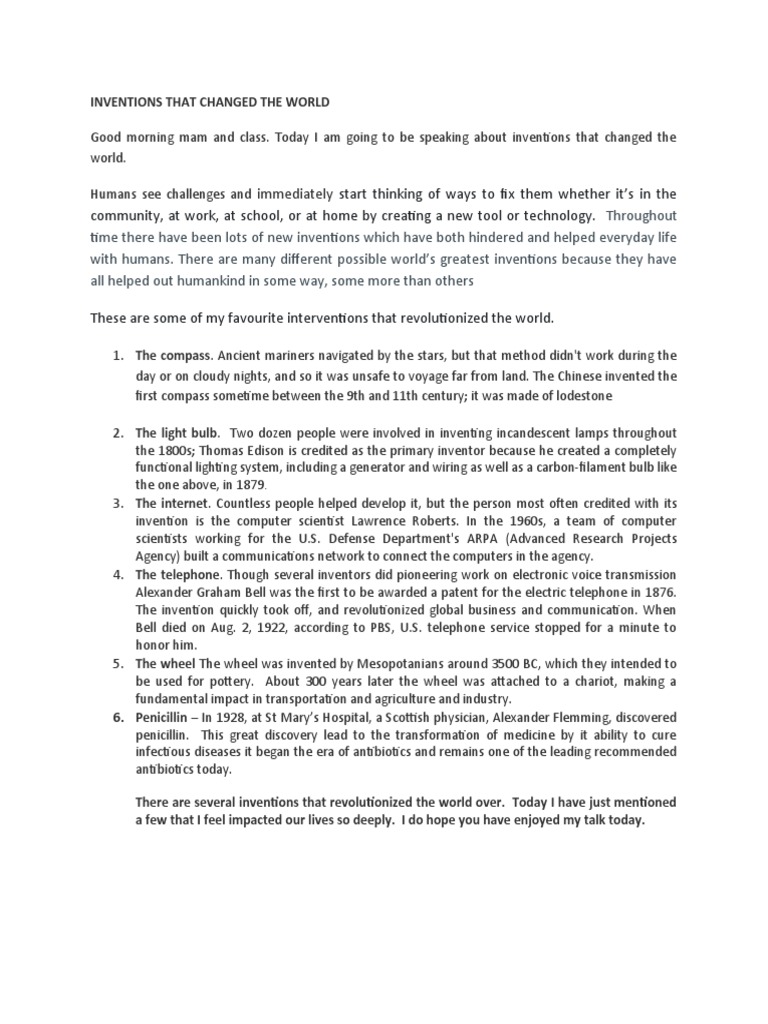 Inventions for Students | PDF | Telephone | Incandescent Light Bulb