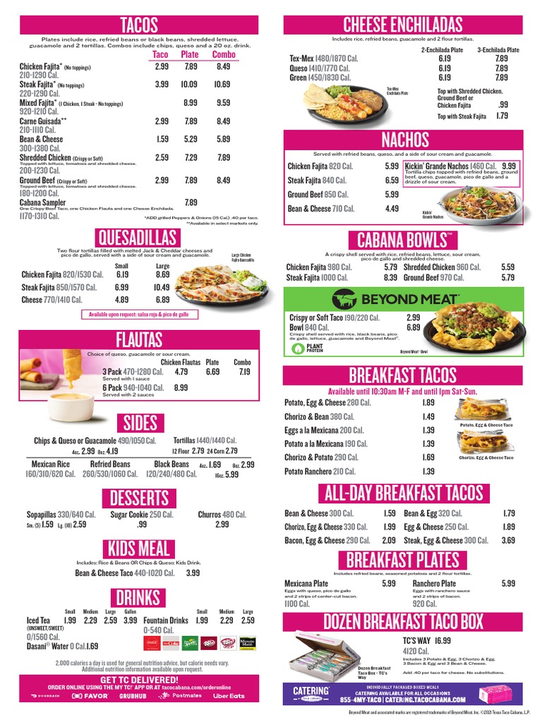 Taco_Cabana_Food_Menu_Dec_31st_2021_Web | PDF | Taco | Prepared Foods Taco_Cabana_Food_Menu_Dec_31st_2021_Web | PDF | Taco | Prepared Foods