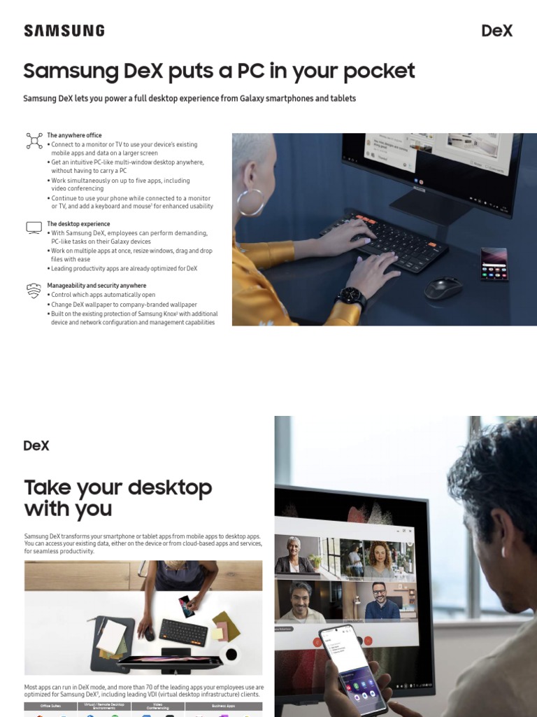 Samsung Dex Flyer | PDF | Desktop Virtualization | Smartphone