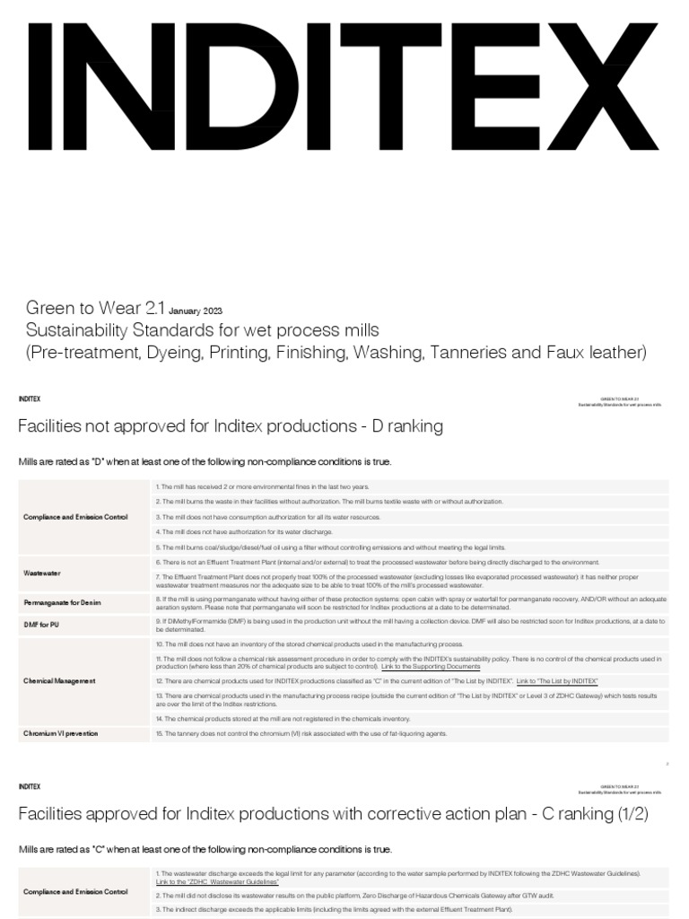 Inditex Green To Wear Standard | PDF | Sewage Treatment | Water