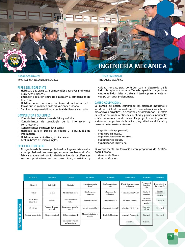 Ing. Mecanica Malla Curricular | PDF | Ingeniería | Ingeniería mecánica