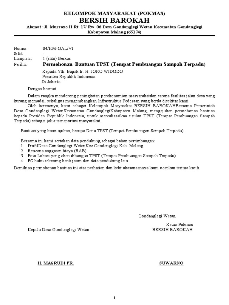 PROPOSAL POKMAS Karang Asem GDL WETAN | PDF