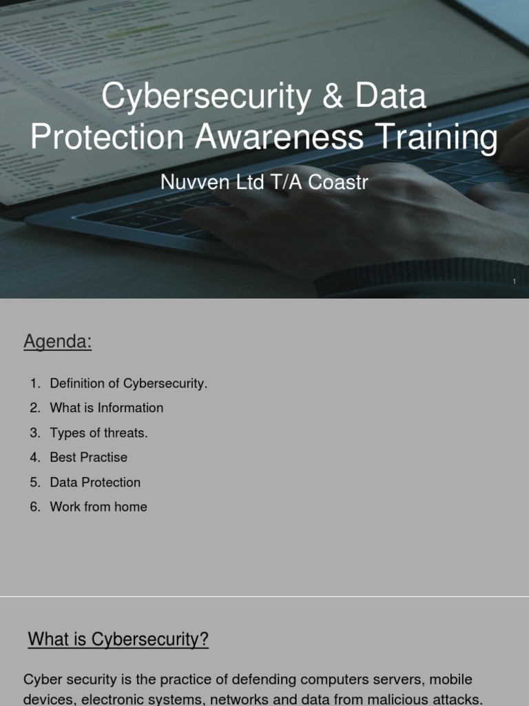 Cybersecurity Data Protection Awareness Training-1-3 | PDF | Security | Computer Security
