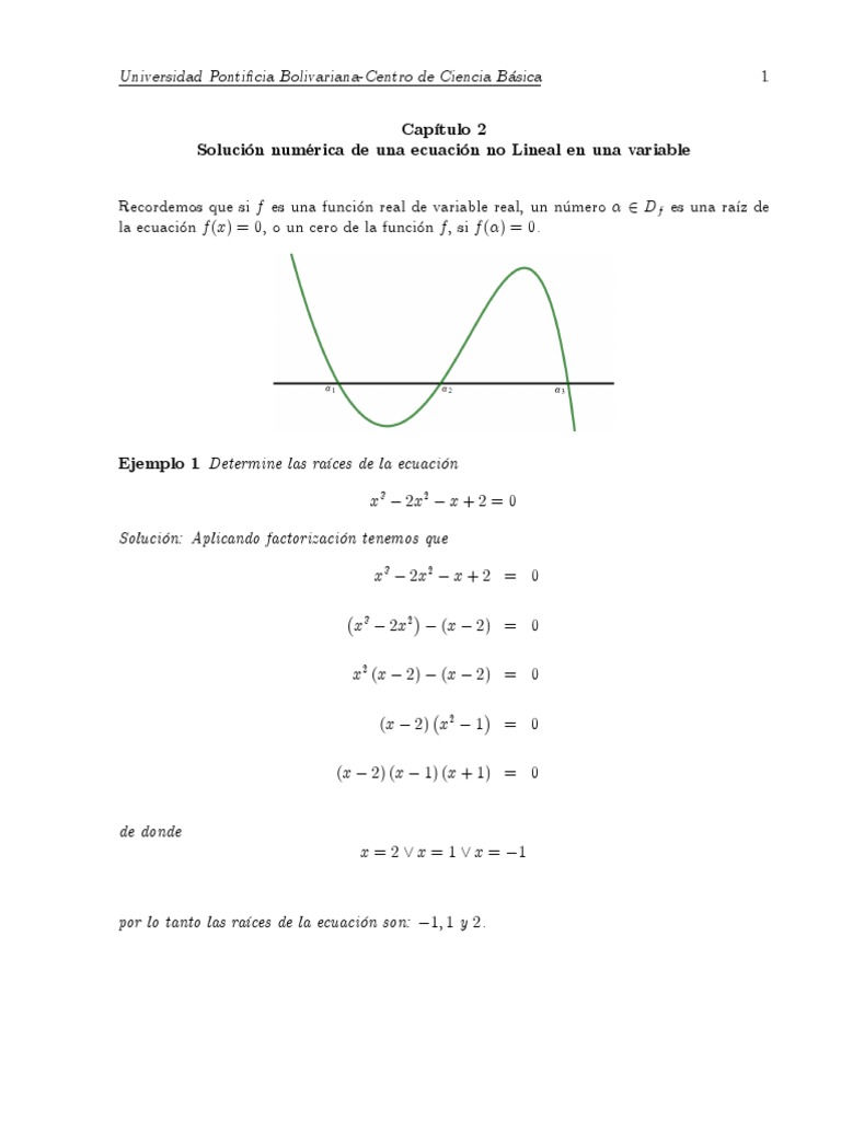 Método de Bisección | PDF | Ecuaciones | Análisis numérico