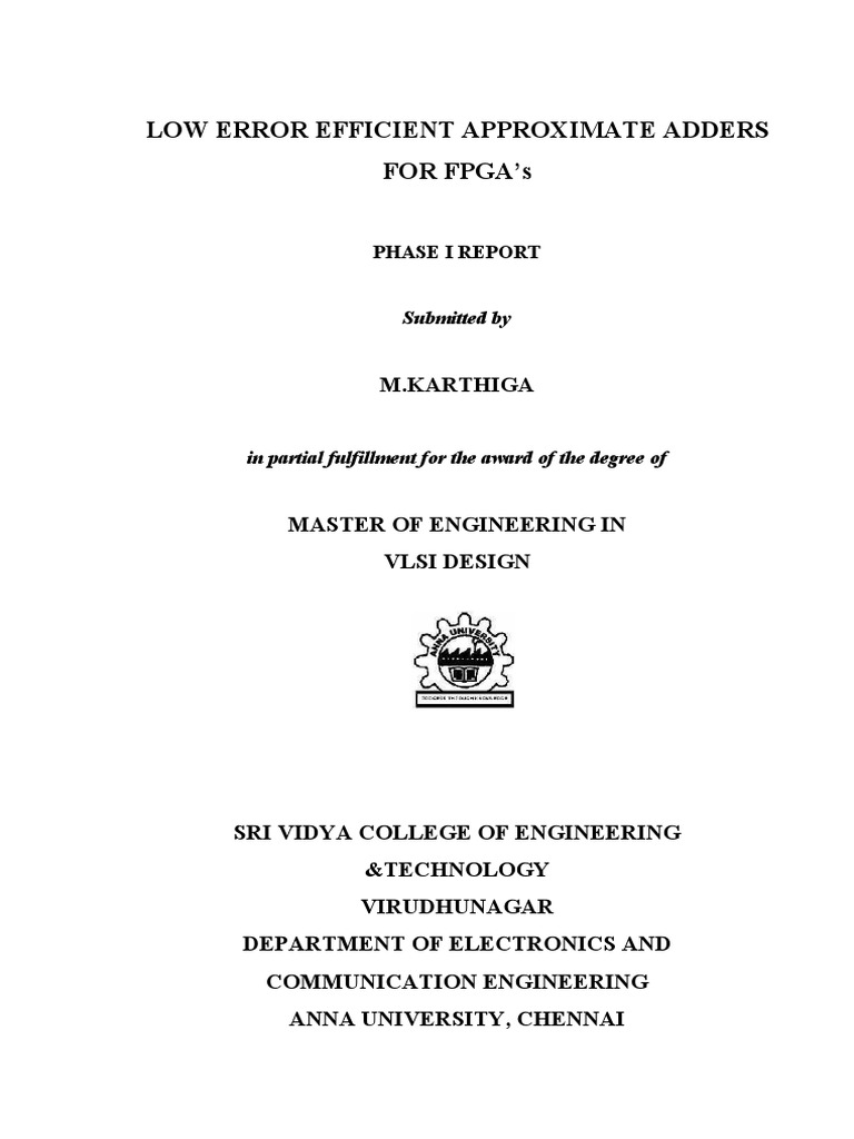 Extension Low Error Efficient Approximate Adders For Fpga | PDF ... Extension Low Error Efficient Approximate Adders For Fpga | PDF ...