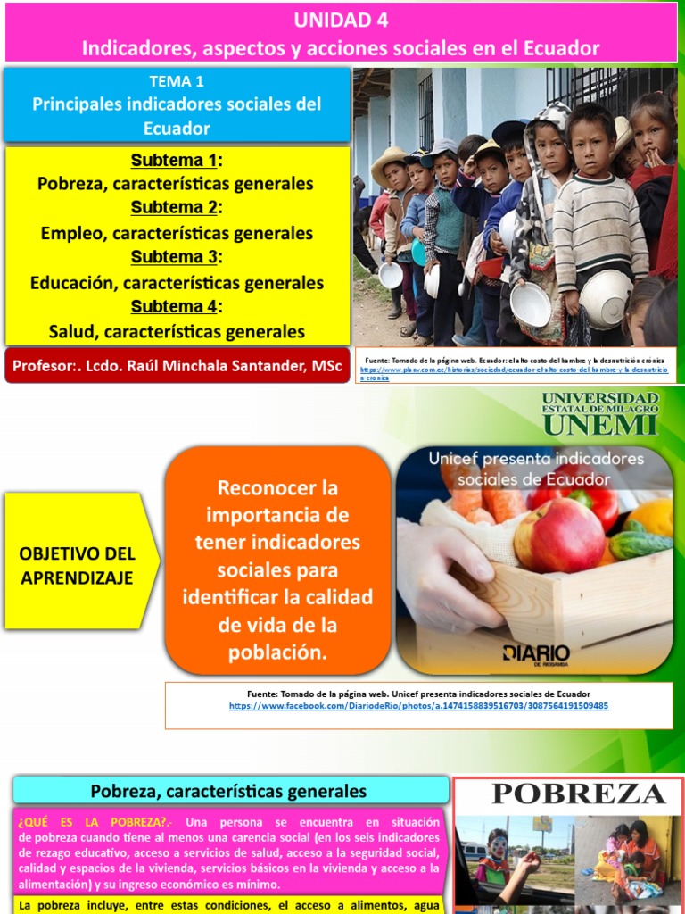 Diapositivas Realidad Nacional Unidad # 4 Tema # 1 | PDF | Pobreza ...