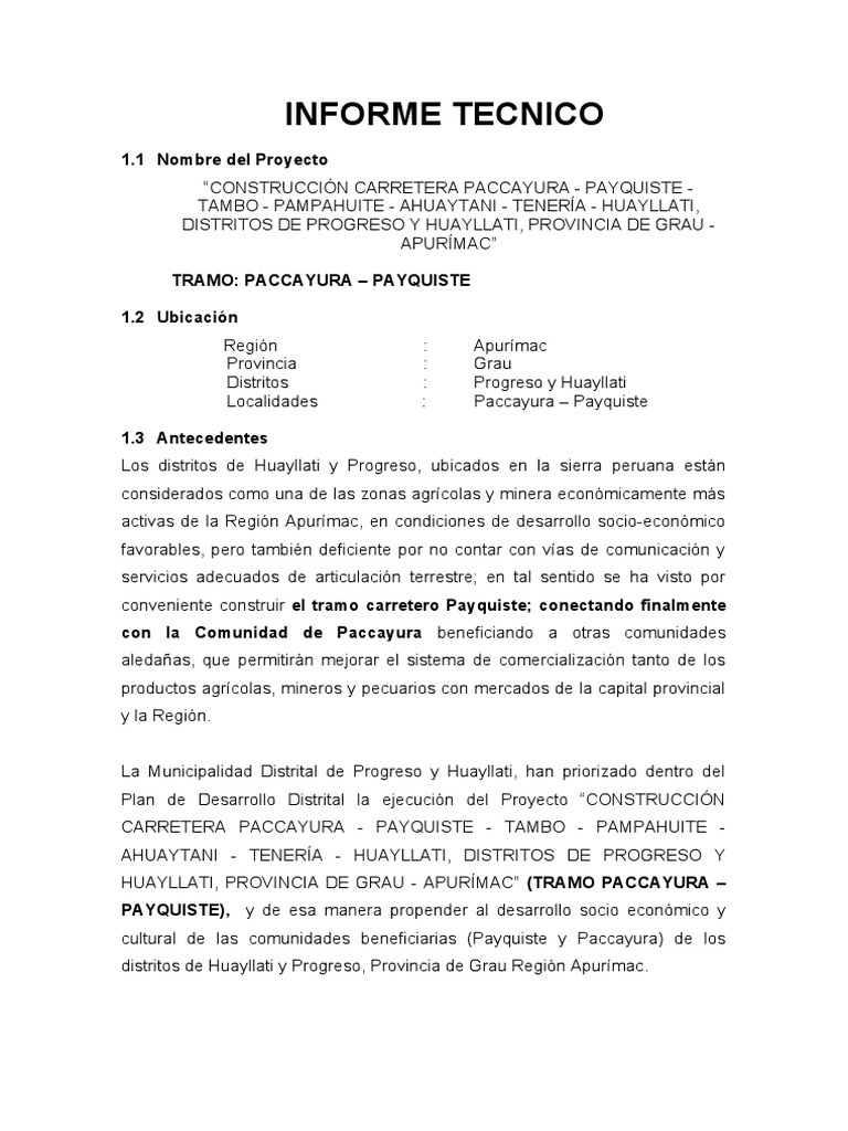 Informe Tecnico | PDF
