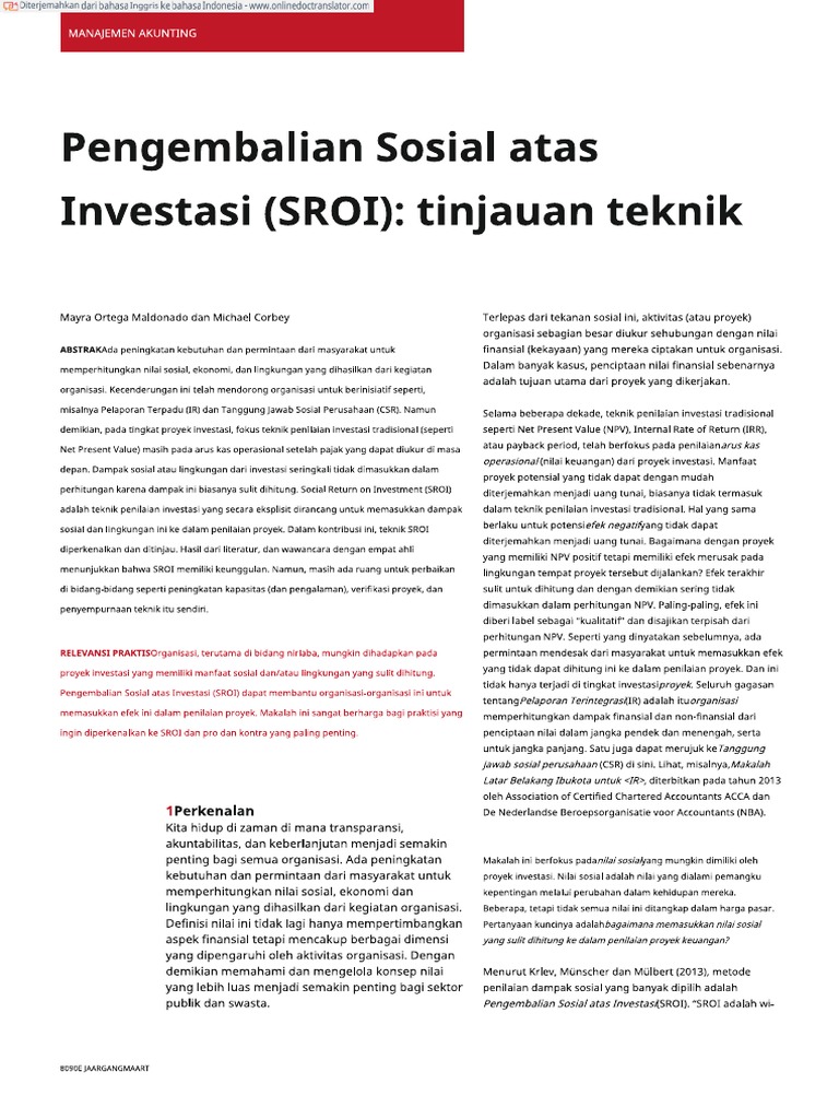 Jurnal SROI | PDF