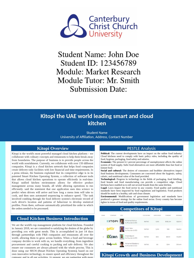 Market Research Assessment 1 - Sample 1 | PDF | Food Industry | Cloud ...
