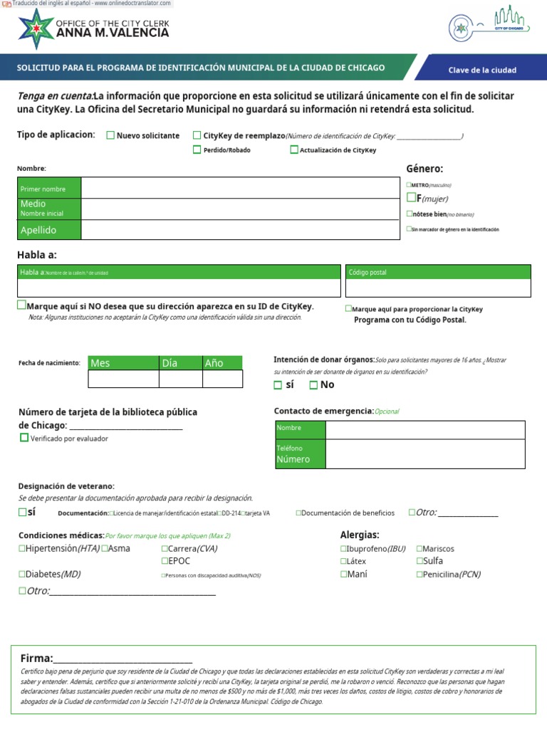 EN - Chicago CityKey - Application - 2021.en - Es | PDF