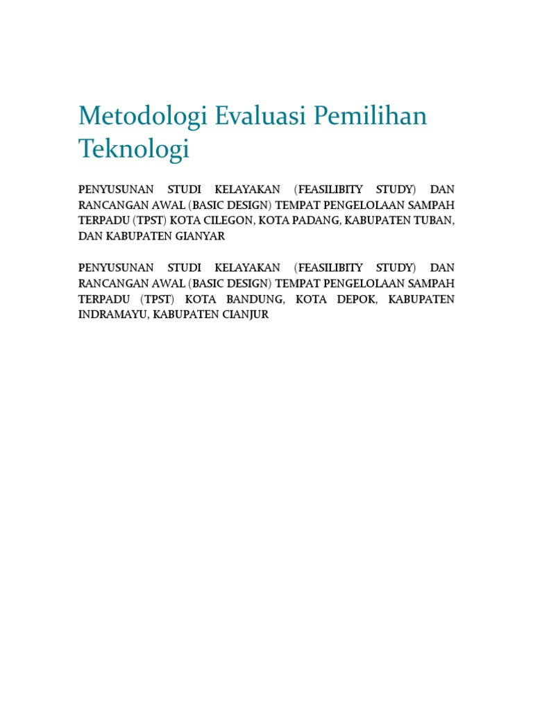 Matriks Evaluasi Pemilihan Teknologi | PDF