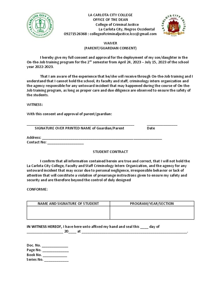 WAIVER For Internship | PDF