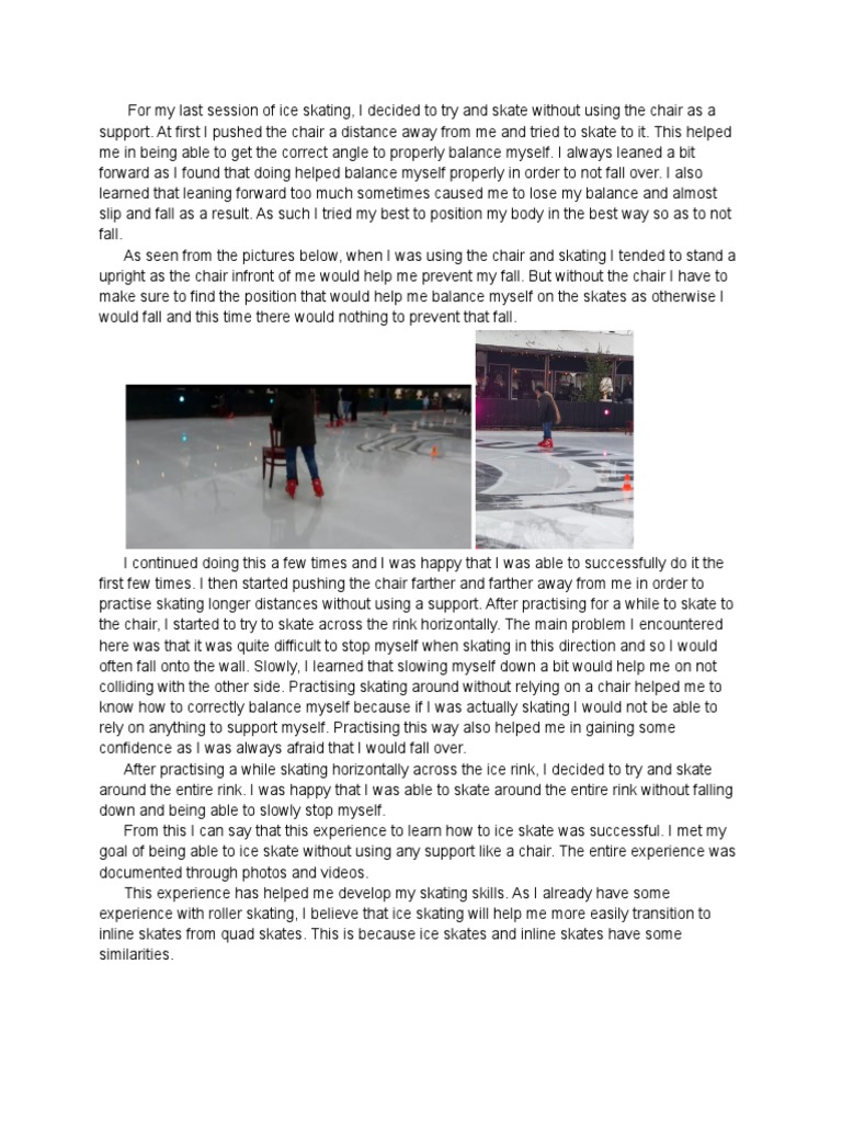 CAS - Winter Experience - Final Reflection Edited | PDF | Roller Skating | Ice