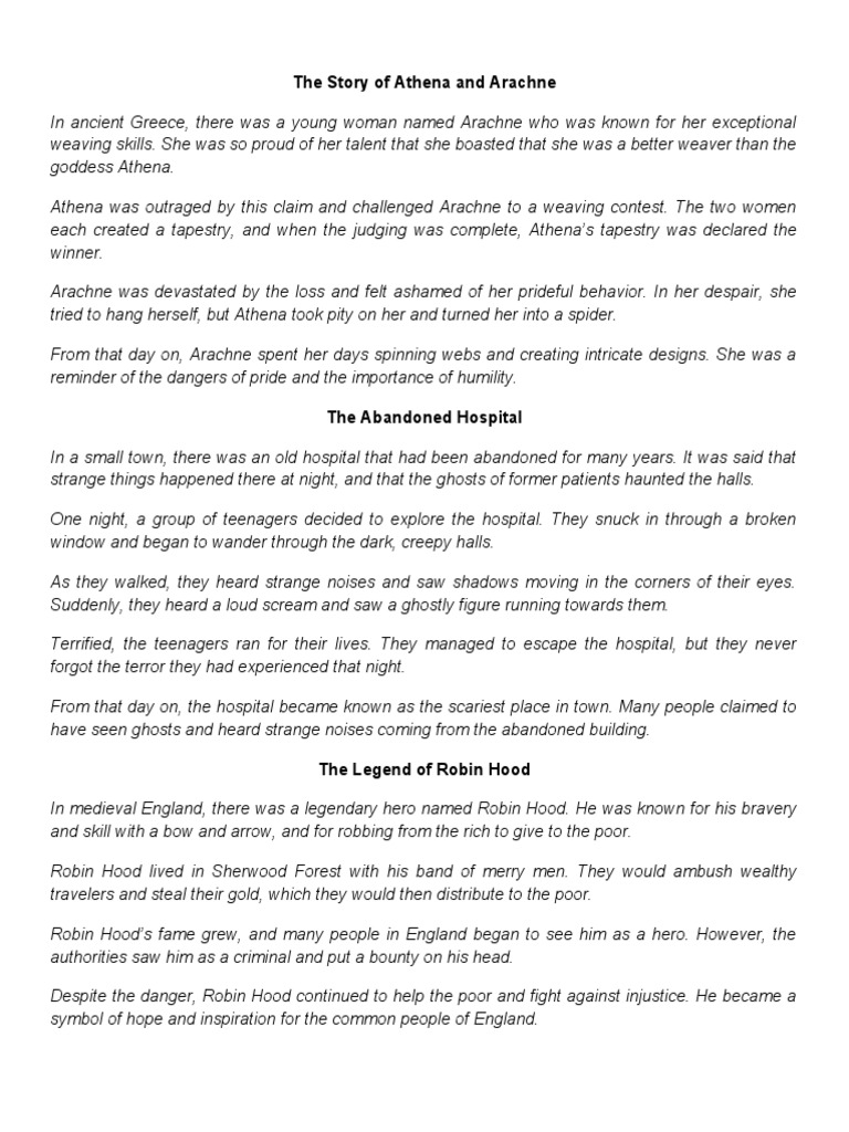 Narrative Text's Examples | Download Free PDF | Athena