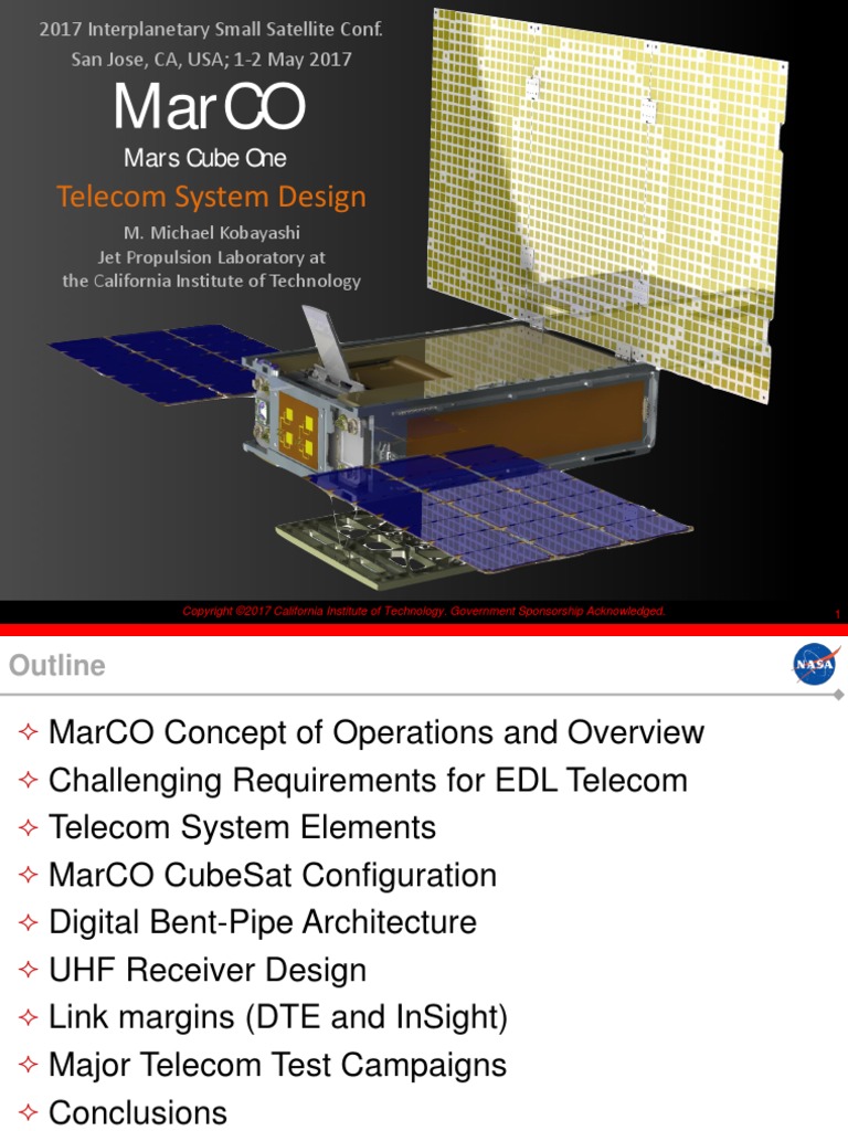 Mars Cube One Telecom System Design | PDF | Insight | Electrical ...