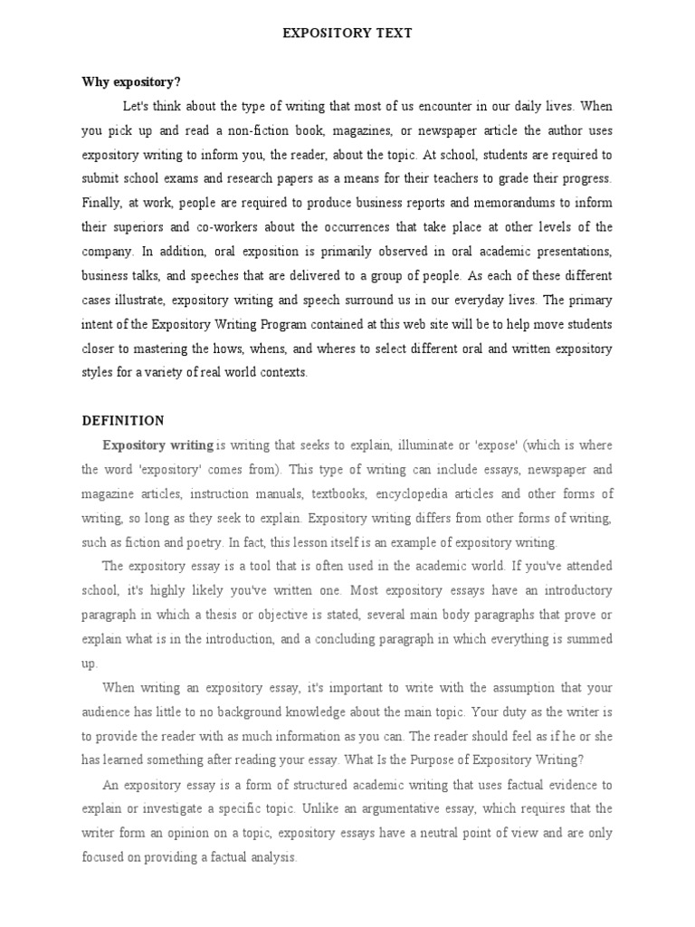 Expository Text | PDF | Essays | Cognition