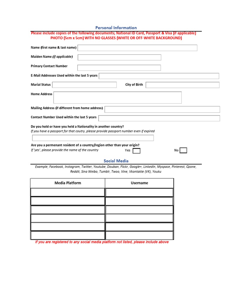 Form 2 | Download Free PDF | Travel Visa | Family