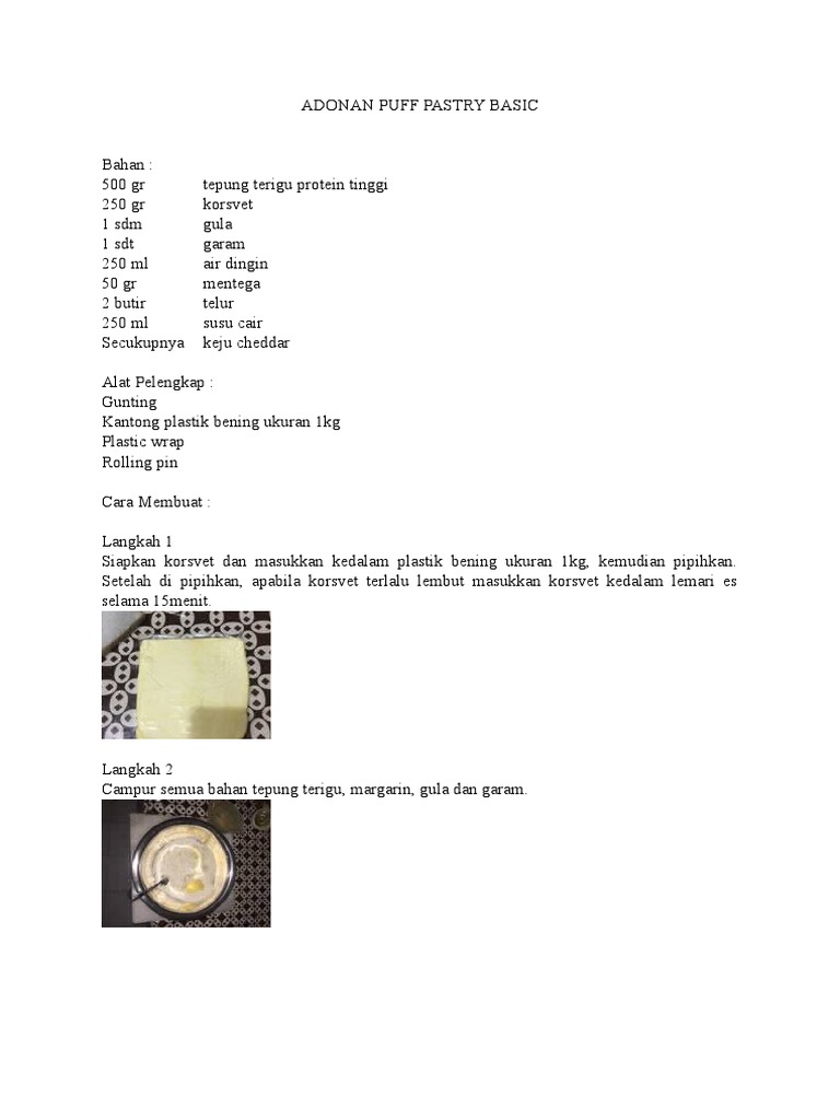 Resep Adonan Puff Pastry Basic | PDF