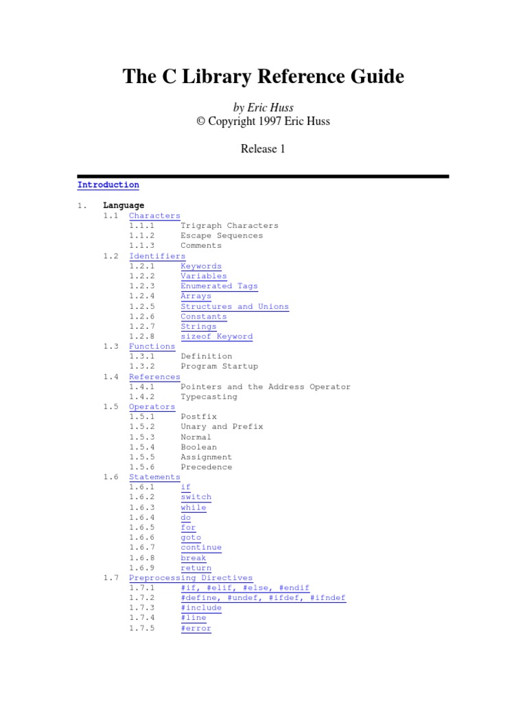 The C Library Reference Guide Download Free Pdf Parameter Computer 