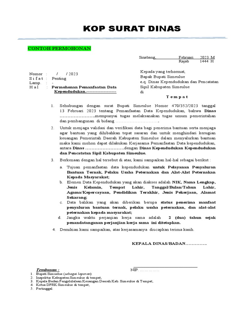 Contoh Permohonan Pks | PDF