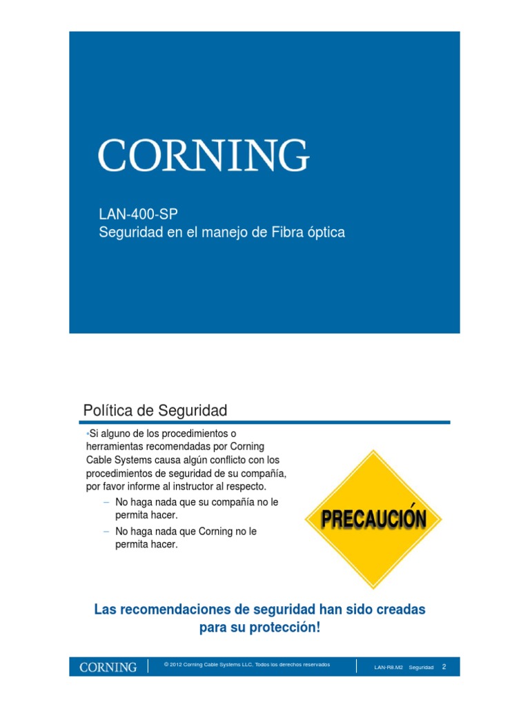 01M SAFE - Curso FO CORNING | PDF | Equipo